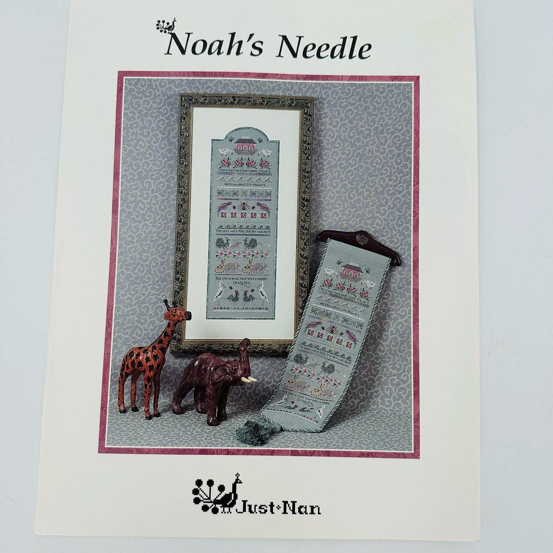 Just Nan NOAH'S NEEDLE Cross Stitch Pattern Embellishment & DOLPHIN 14k ...