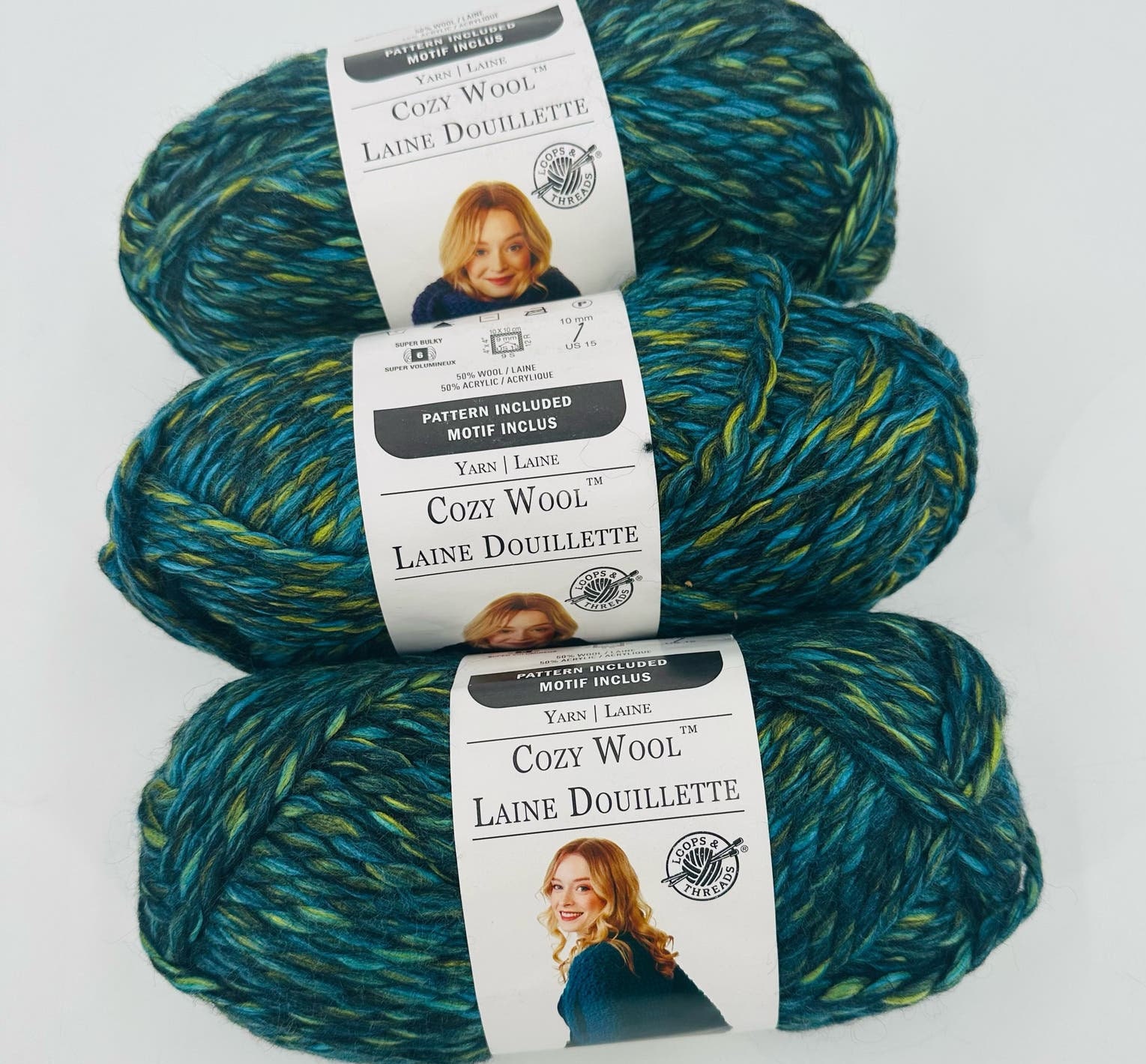 Loops and Thread Yarn Cozy Wool 50/50 Wool Acrylic EARTH TONES Blue ...
