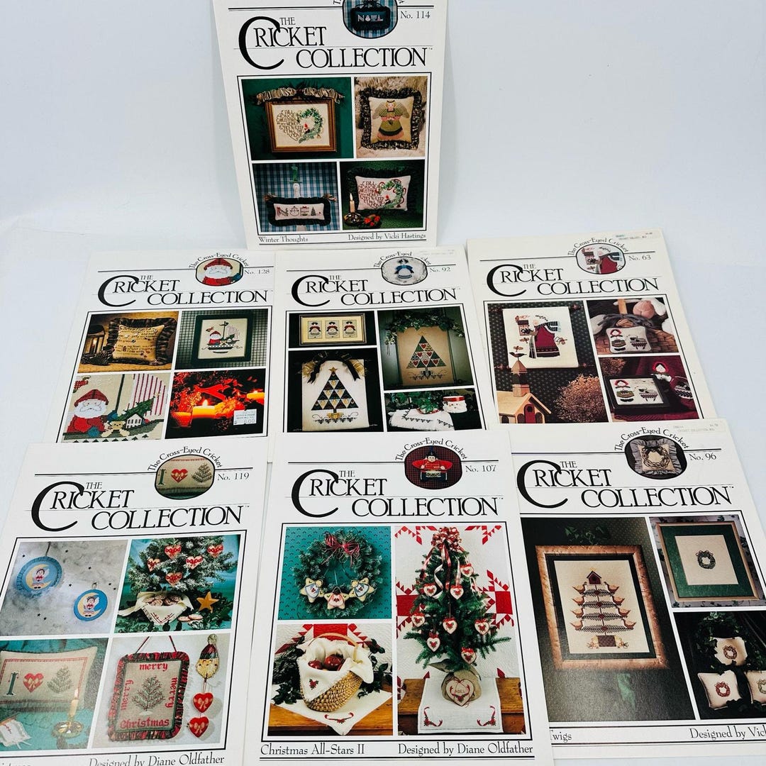 The Cross-eyed Cricket Cross Stitch Pattern Lot Christmas Santa Trees ...