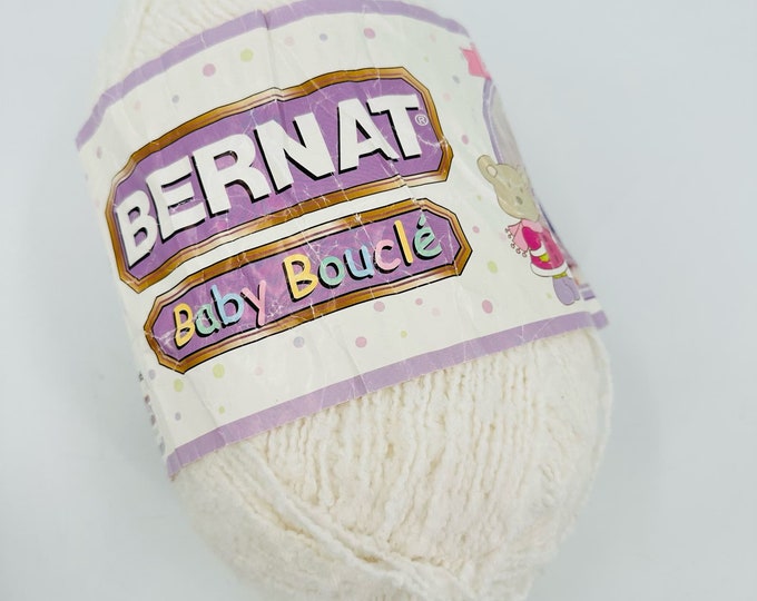 Bernat Baby Boucle Yarn WHITE Big Skein 10.5 Oz! Baby Gifts Blankies ...