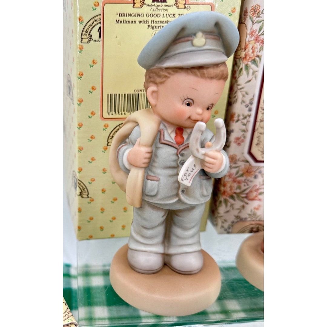Memories of Yesterday Enesco Porcelain Figurine Mailman W/ Horseshoe ...