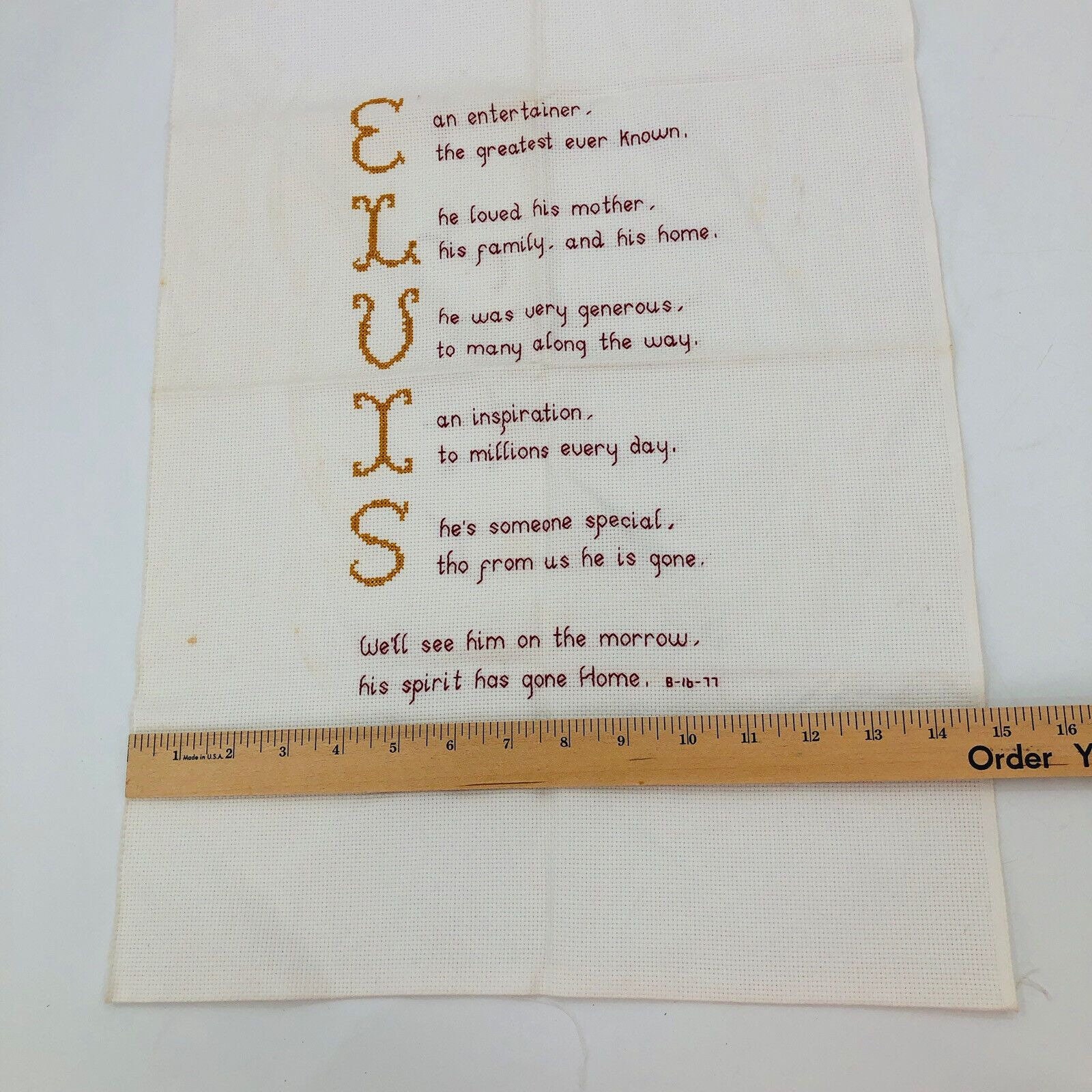 ELVIS Presley terminó Cross Stitch Acrostic Name Poem Rock n Roll ...