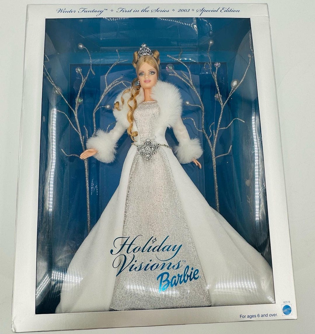 BARBIE Doll Holiday Visions Winter Fantasy 2003 Snow Queen Forest White ...