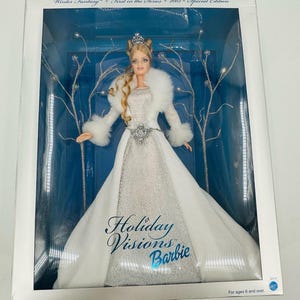 BARBIE Doll Holiday Visions Winter Fantasy 2003 Snow Queen Forest White ...