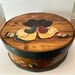 Vintage Hand Painted Cheese Box Upcycled Country Folk Sewing Box ...