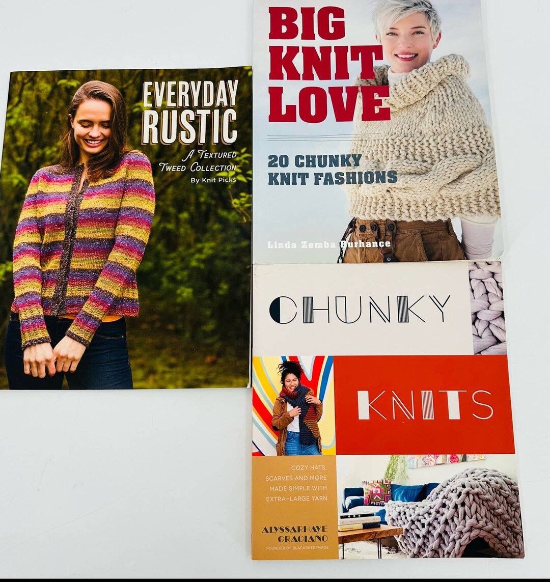 3 Sweater Knitting Pattern Books Everyday Rustic Chunky Knits Big Knit ...