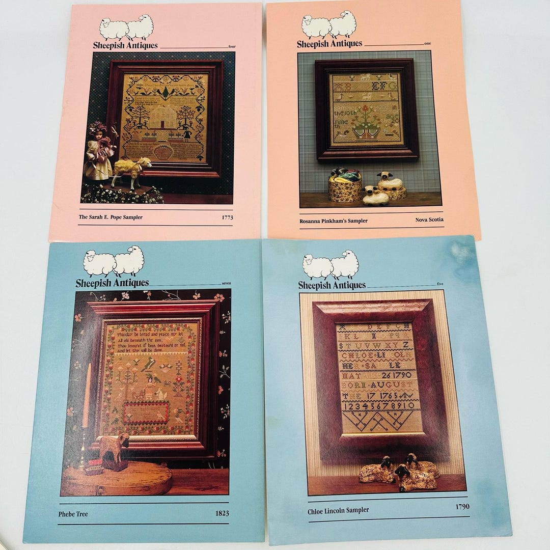 SHEEPISH DESIGNS Sampler Lot Cross Stitch Patterns 1 4 5 7 Sarah E ...