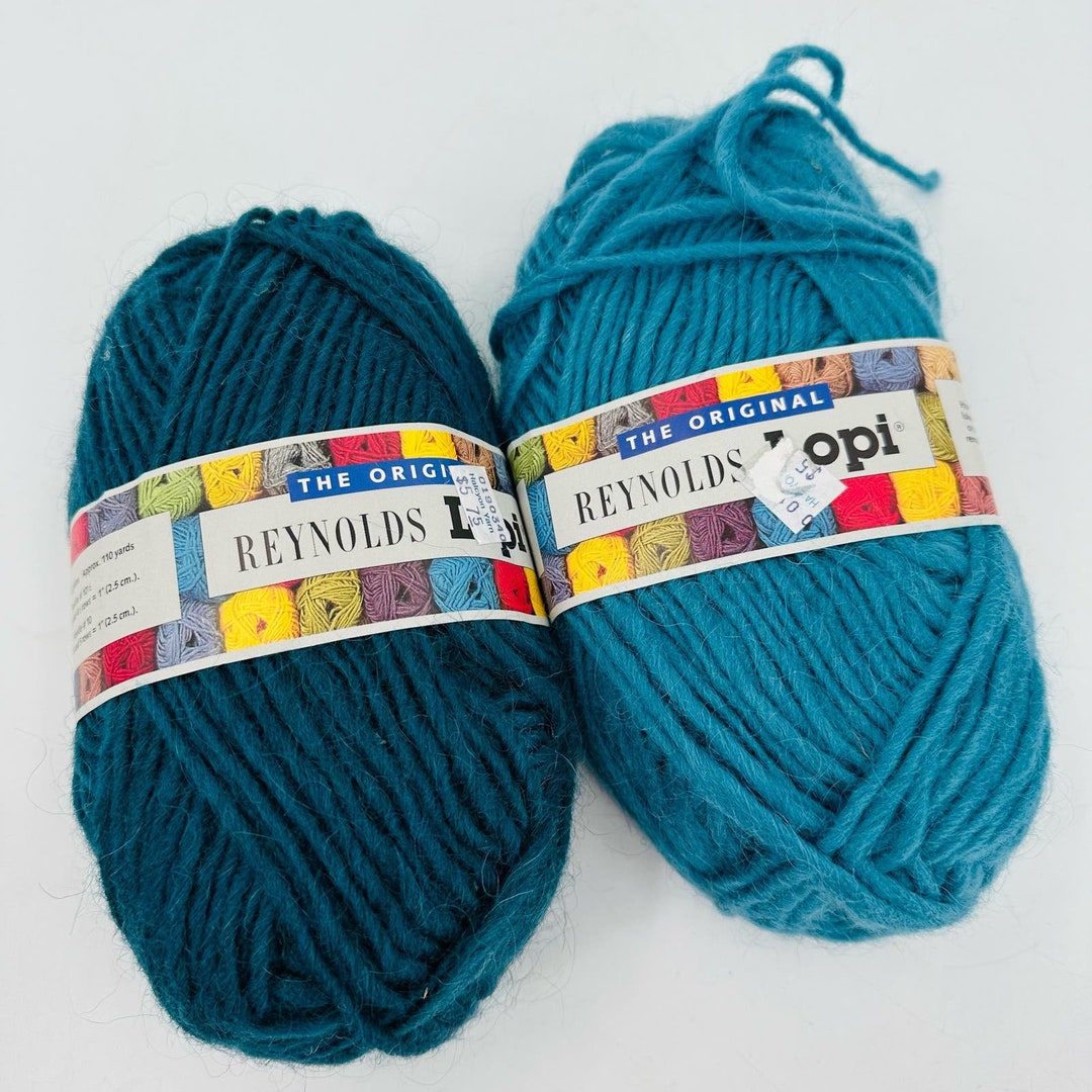 2 Reynolds Lopi Icelandic Wool Yarn TEAL Green Blue 0101 0133 Bulky ...