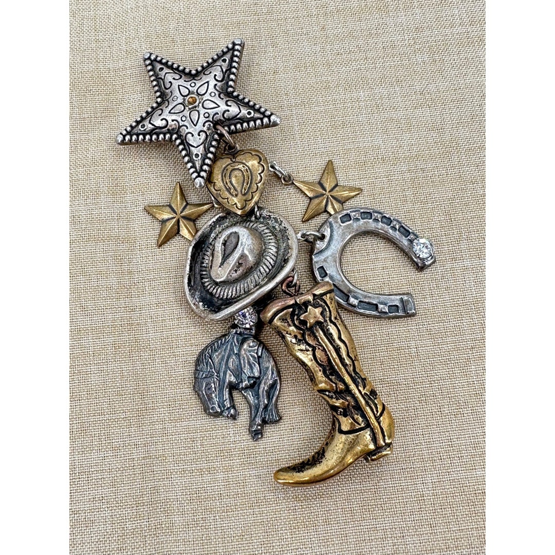 La Contessa Mary Demarco Cowboy Hat Boot Stars Horse Dangle - Etsy