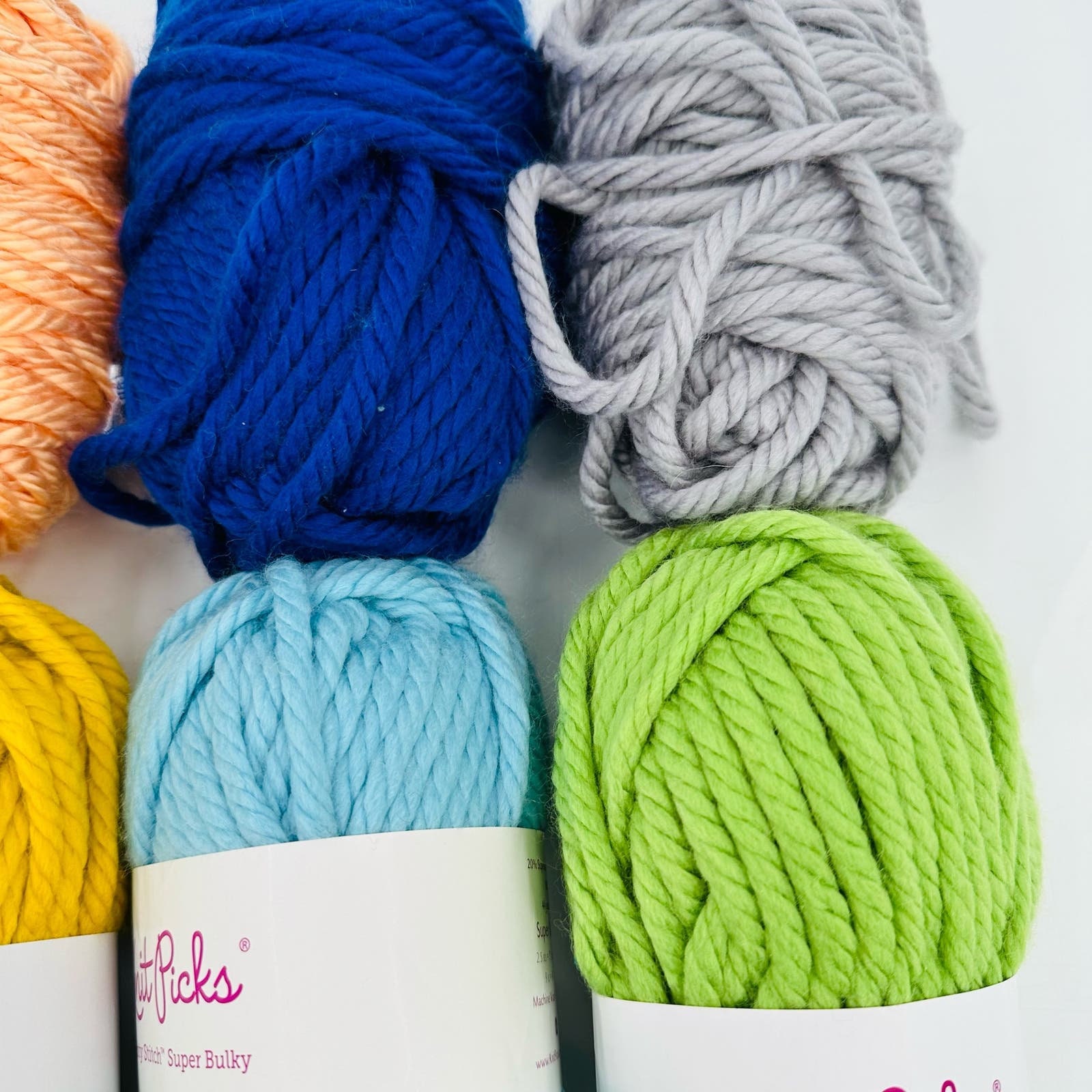 Knit Picks Mighty Stitch Super Bulky Yarn LOT Acrylic Wool Red Blue ...