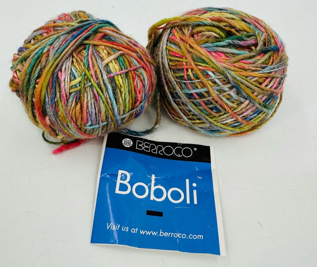 2 Berroco Boboli Yarn Brushed Wool Acrylic Viscose Blend Italy Pink Blue Green - Etsy
