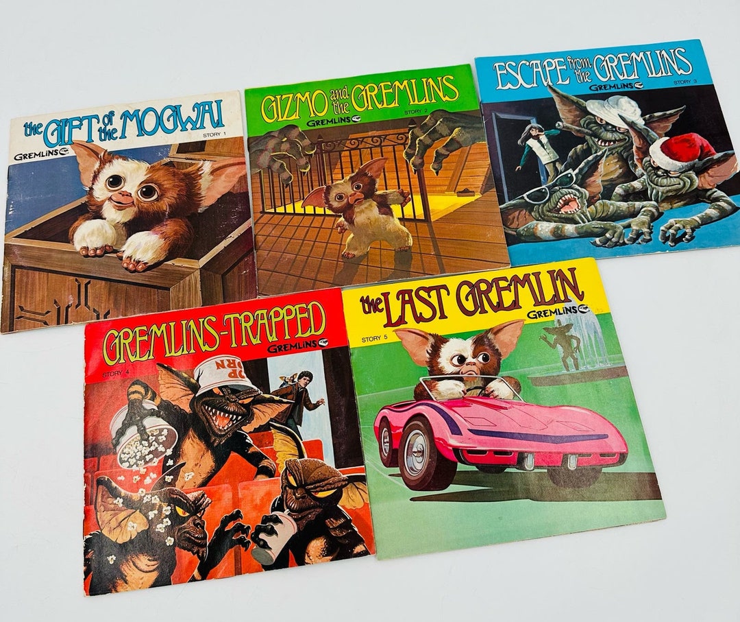 5 Vintage Gremlins 33 1/3 RPM Vinyl Record Read Along Story Books 1984 ...