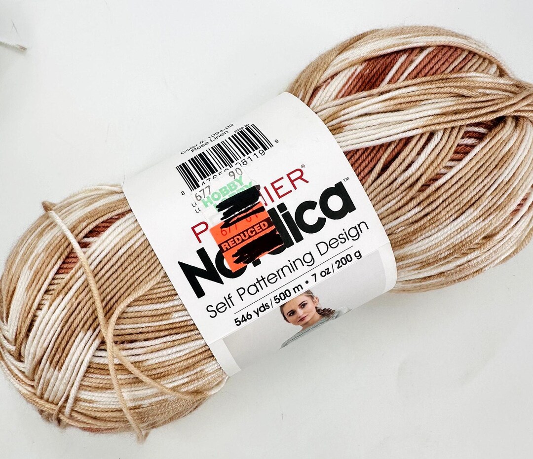 Premier Nordic Self Patterning Design Yarn Light #3 Rose Linen Tan ...