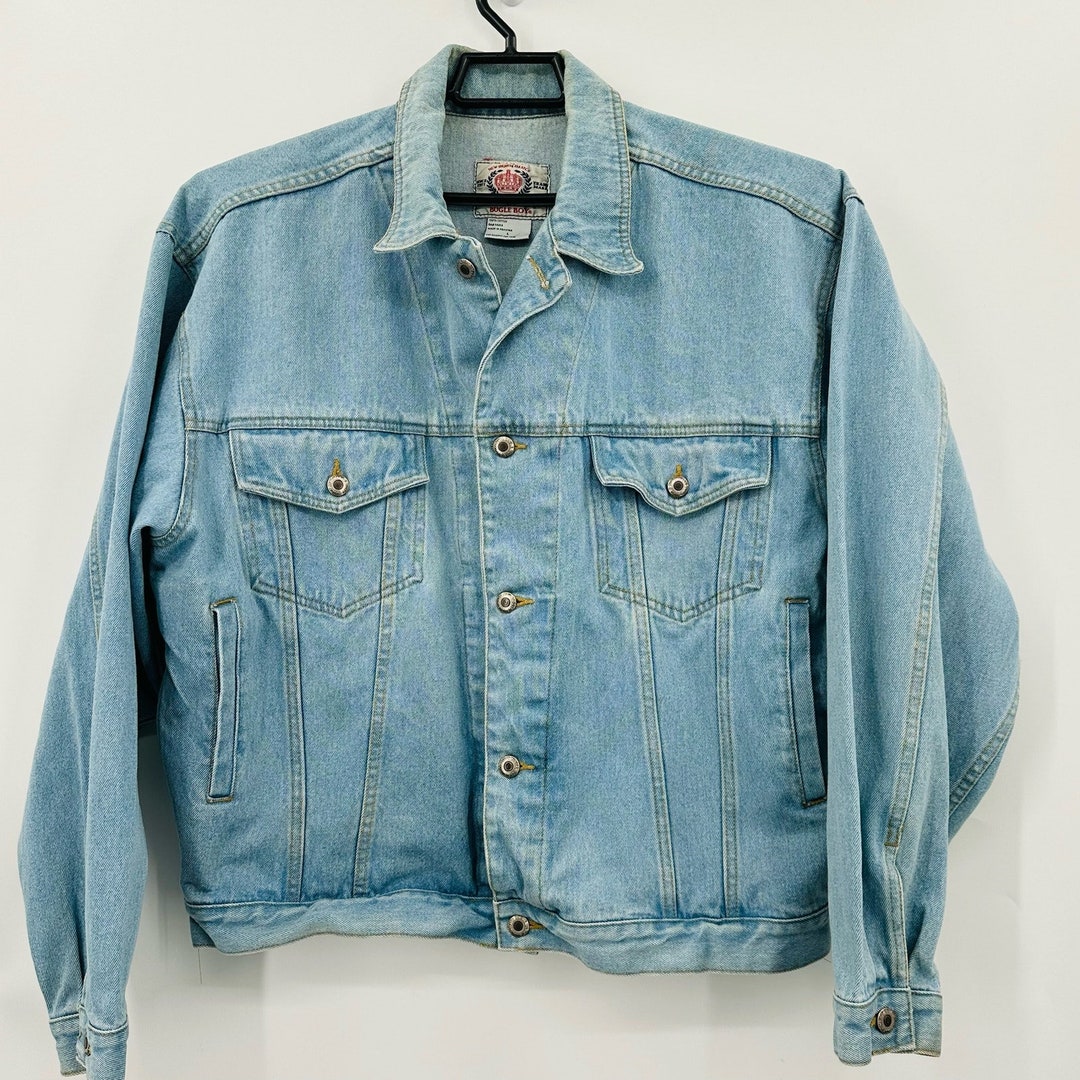 Vintage BUGLE BOY Denim Jean Jacket Adult Unisex Large Blue Lightwash ...
