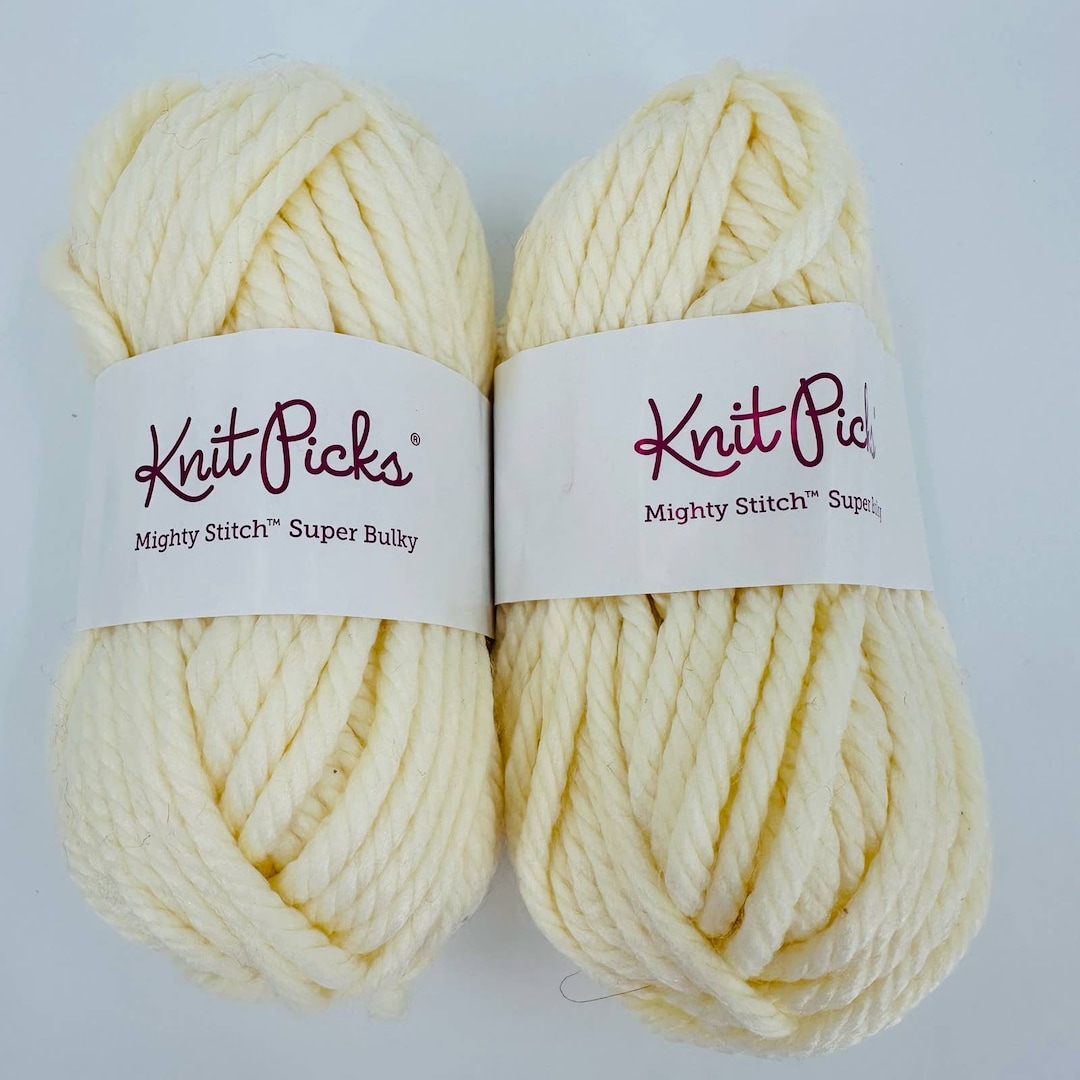 Knit Picks Mighty Stitch Super Bulky Yarn Acrylic Wool CREAM off White ...