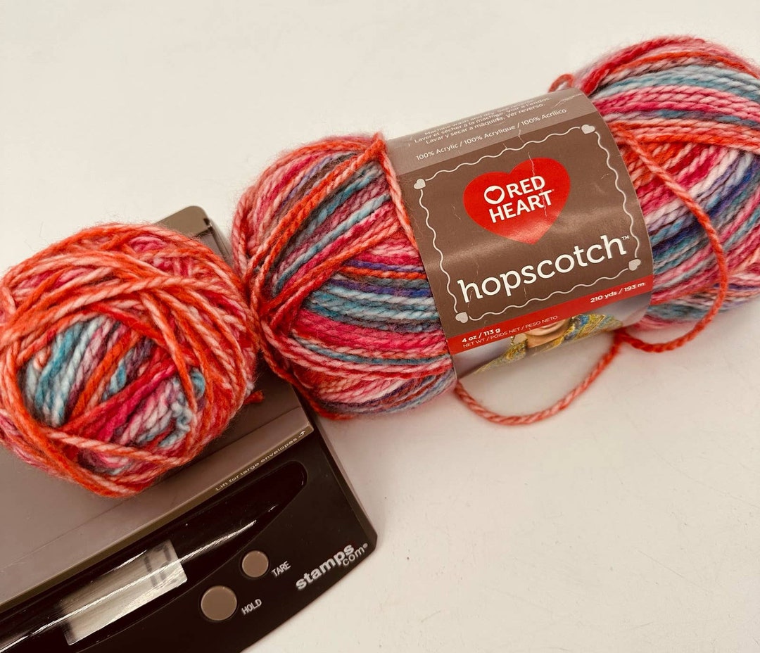 Red Heart Hopscotch Yarn HULA HOOP 1 Skeins Medium Twist Pink Blue ...