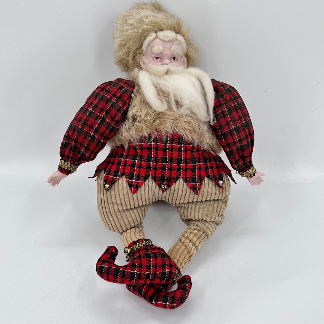 Silvestri Santa Elf Jester Norse Winter Man Plush Porcelain Face Doll W ...