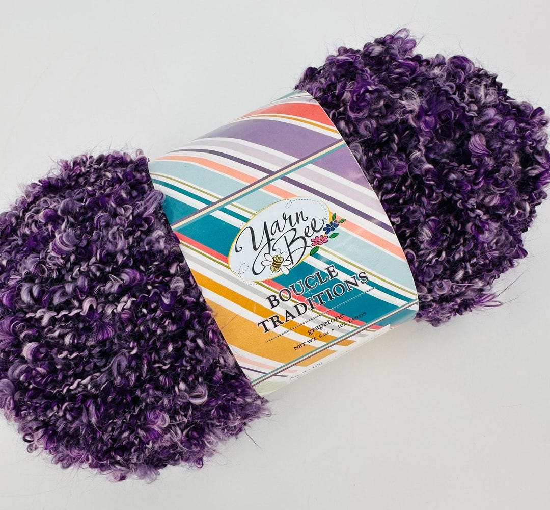 Yarn Bee Boucle Traditions Yarn Purple GRAPETONE 5oz Medium #4 - Etsy