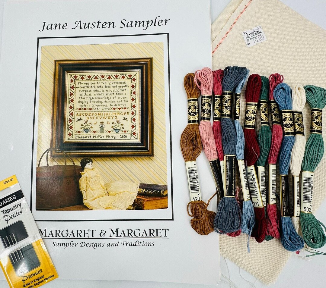Jane Austen Sampler Counted Cross Stitch Margaret and Margaret DMC ...