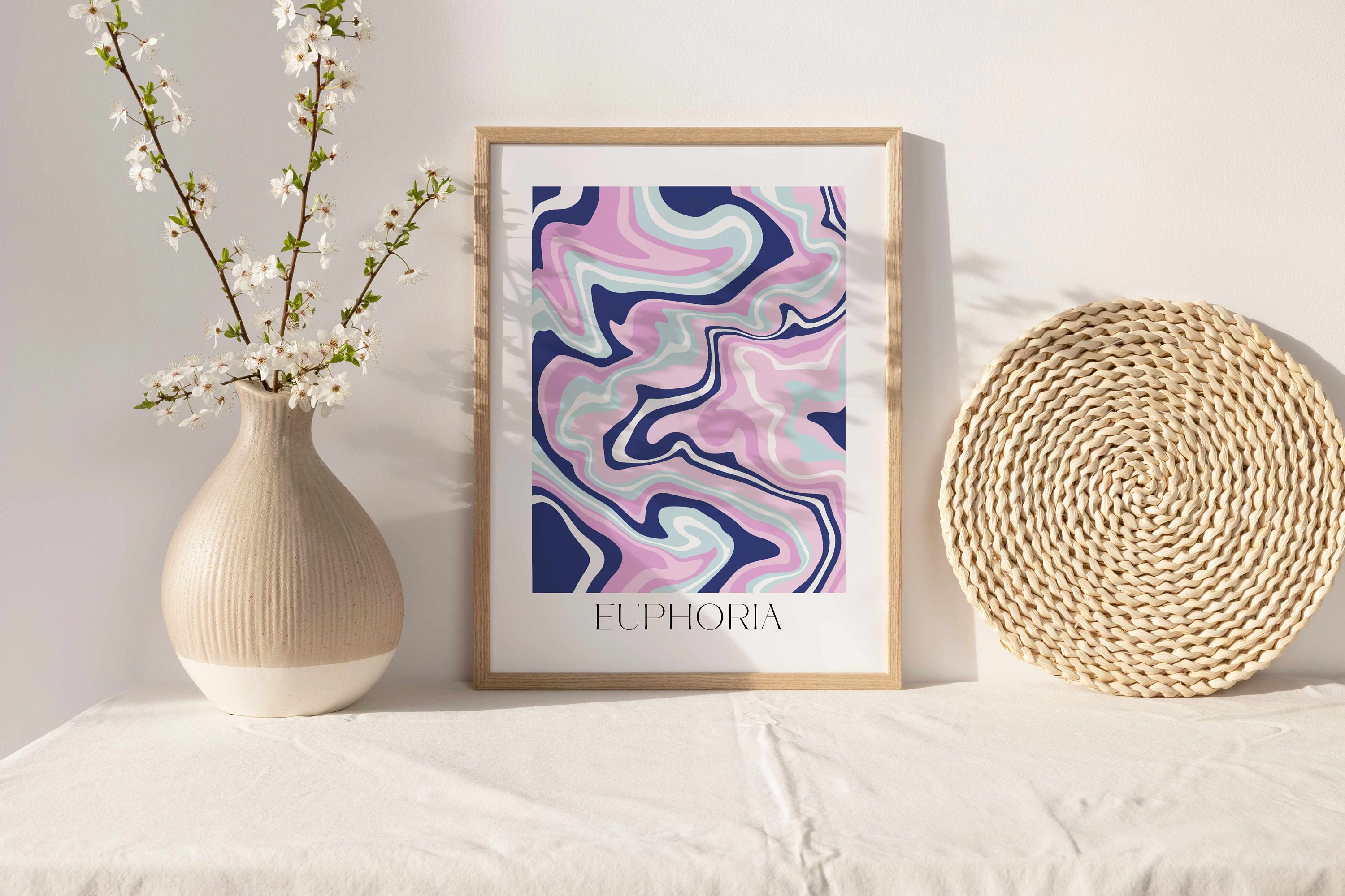 Euphoria Print, Colorful Wall Art, Retro Gradient Poster, Psychedelic ...