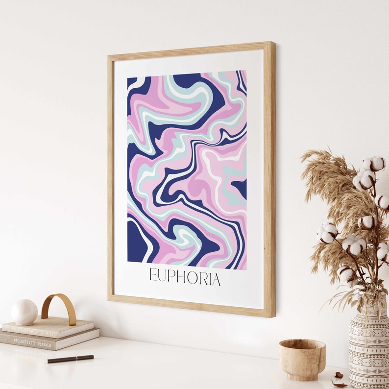 Euphoria Print, Colorful Wall Art, Retro Gradient Poster, Psychedelic ...