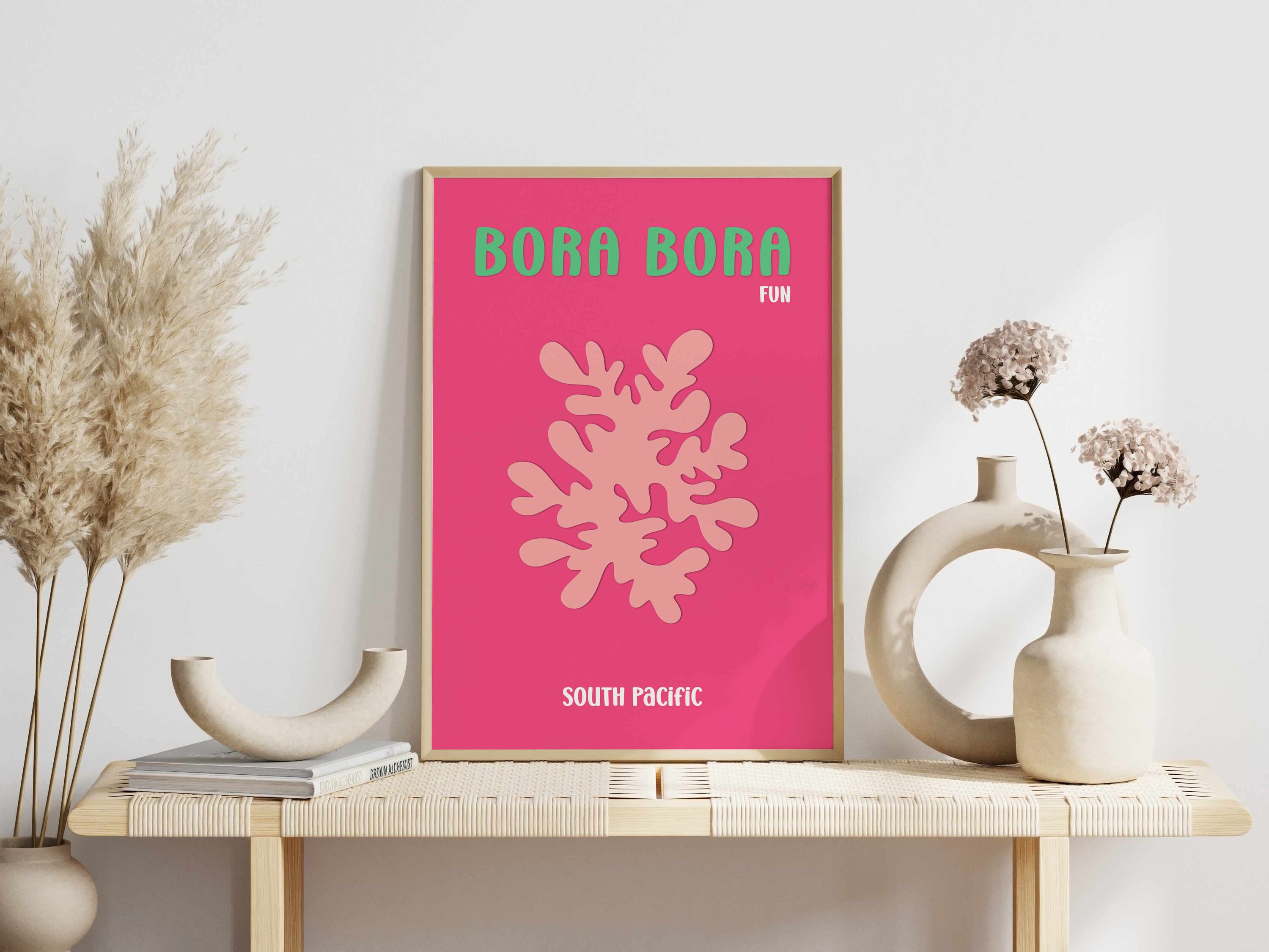 Travel Poster Set, 3 Piece Wall Art, Preppy Room Decor, Capri Bora Bora ...