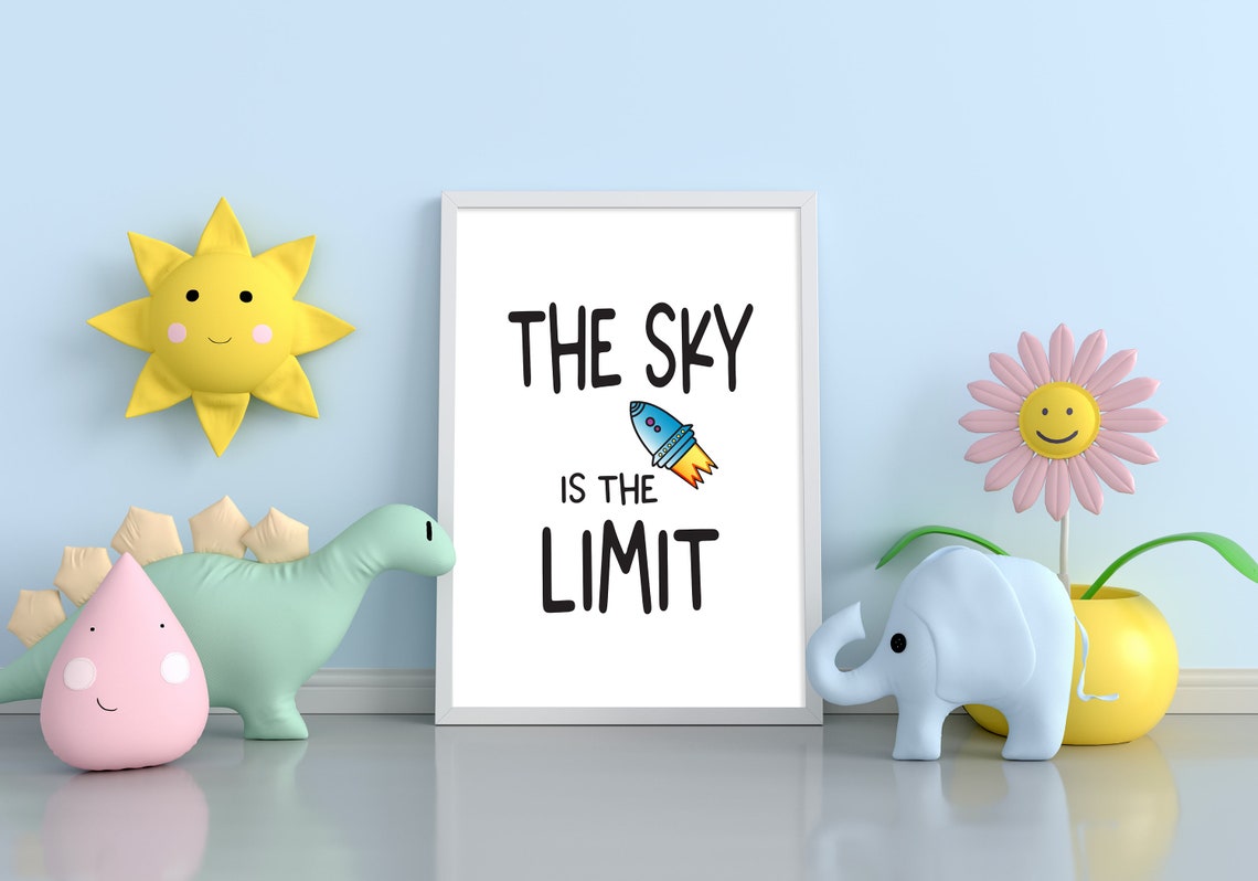The Sky is the Limit Printable, Nursery Printable, Playroom Decor ...