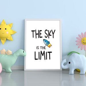The Sky is the Limit Printable, Nursery Printable, Playroom Decor ...