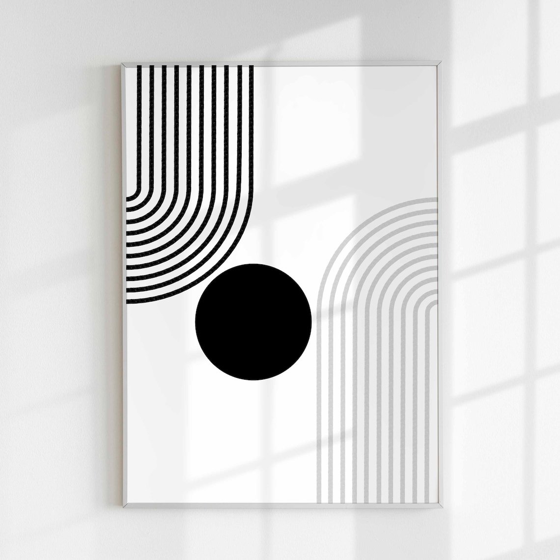 Geometric Rainbow Arch Printable Art,modern Minimalist Decor, Black and ...