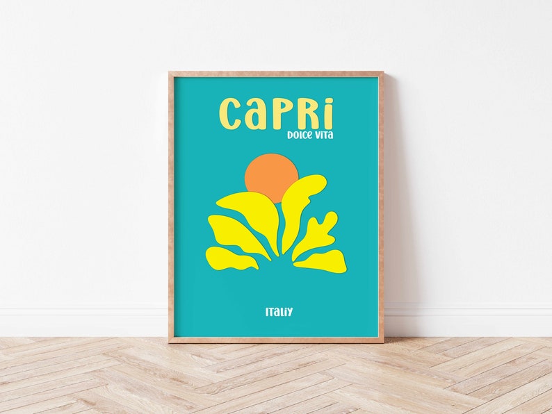 Travel Poster Set, 3 Piece Wall Art, Preppy Room Decor, Capri Bora Bora ...