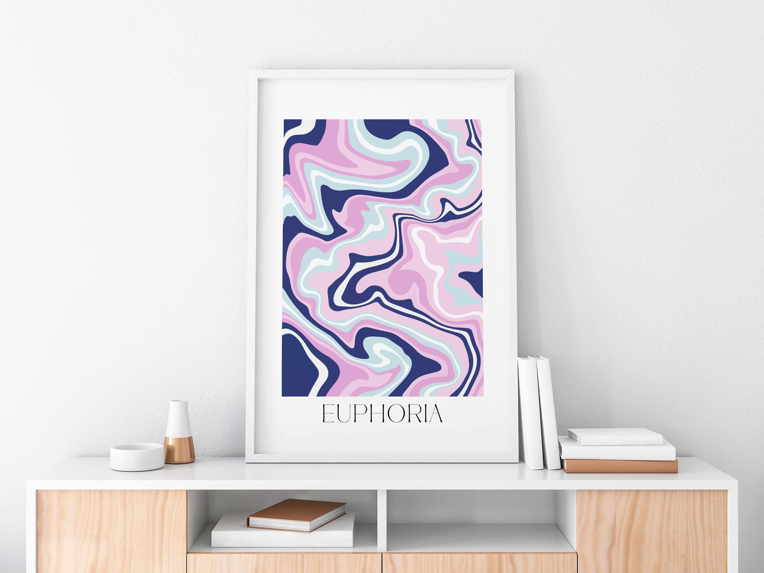 Euphoria Print, Colorful Wall Art, Retro Gradient Poster, Psychedelic ...