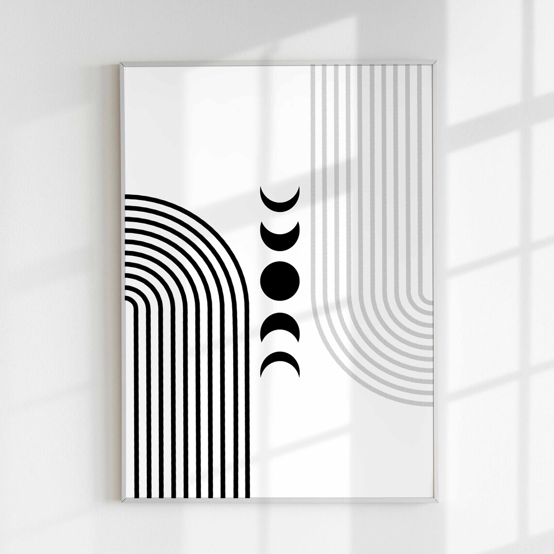 Geometric Rainbow Arch Printable Art,modern Minimalist Decor, Black and ...