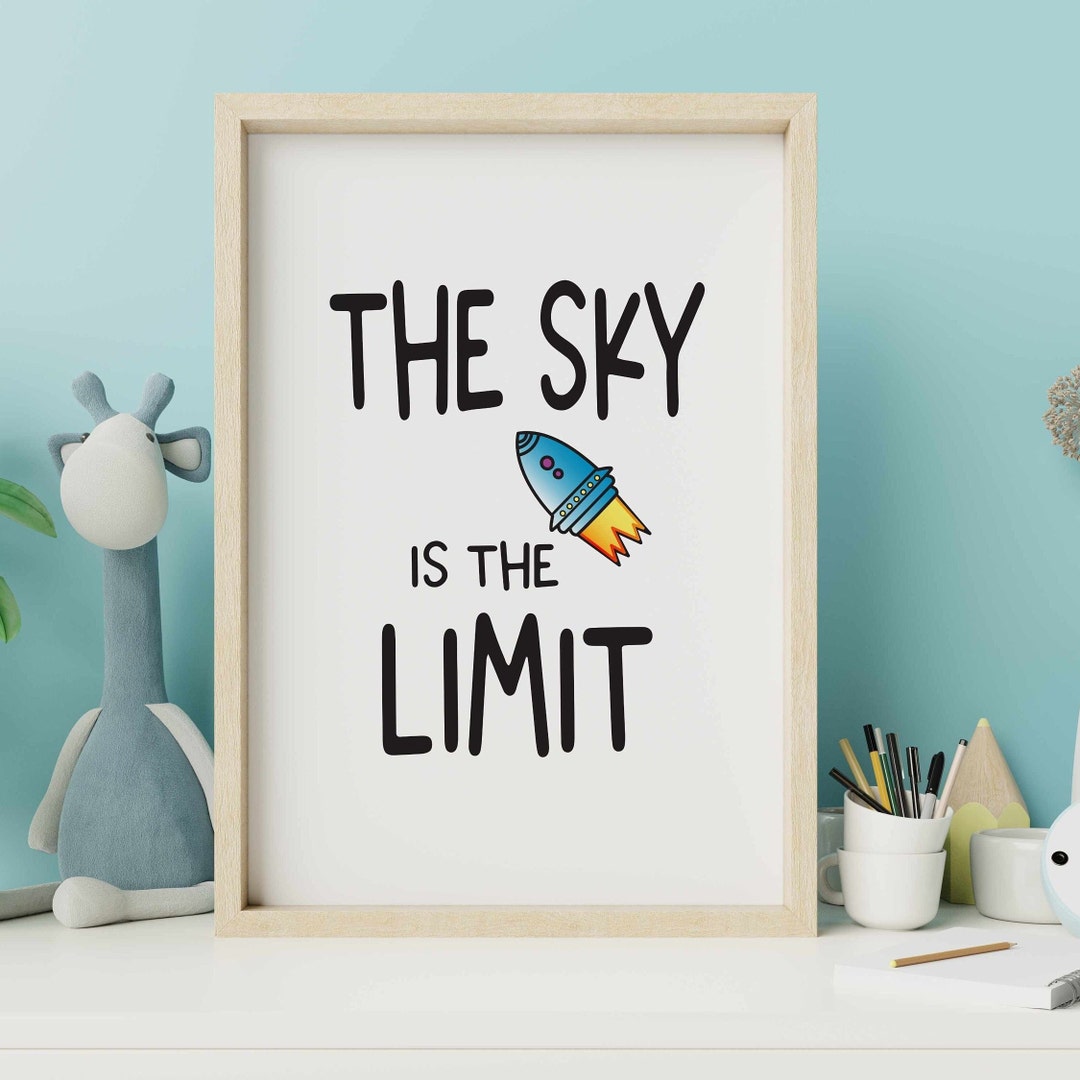 The Sky is the Limit Printable, Nursery Printable, Playroom Decor ...