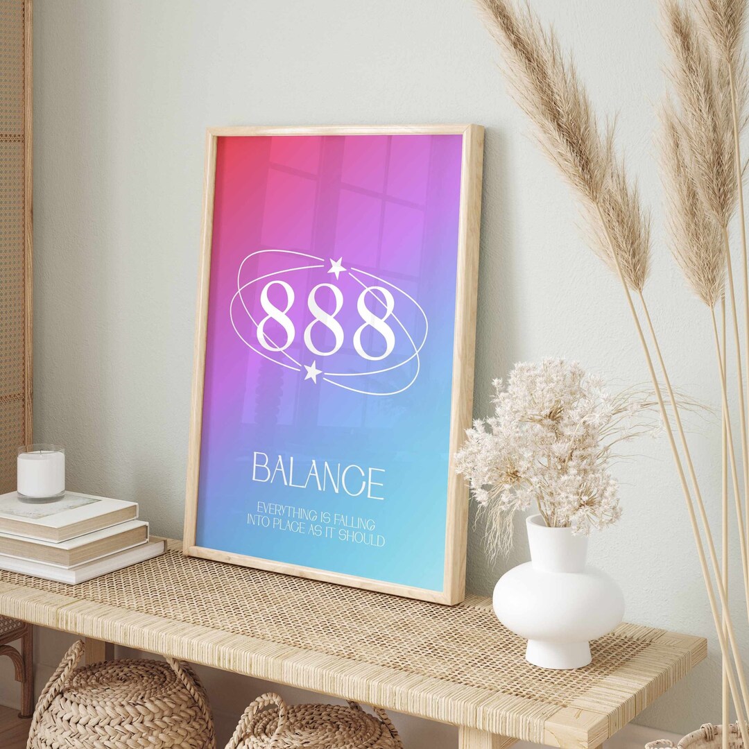Angel Number 888 Aura Poster, Gradient Wall Art, Spiritual Print ...