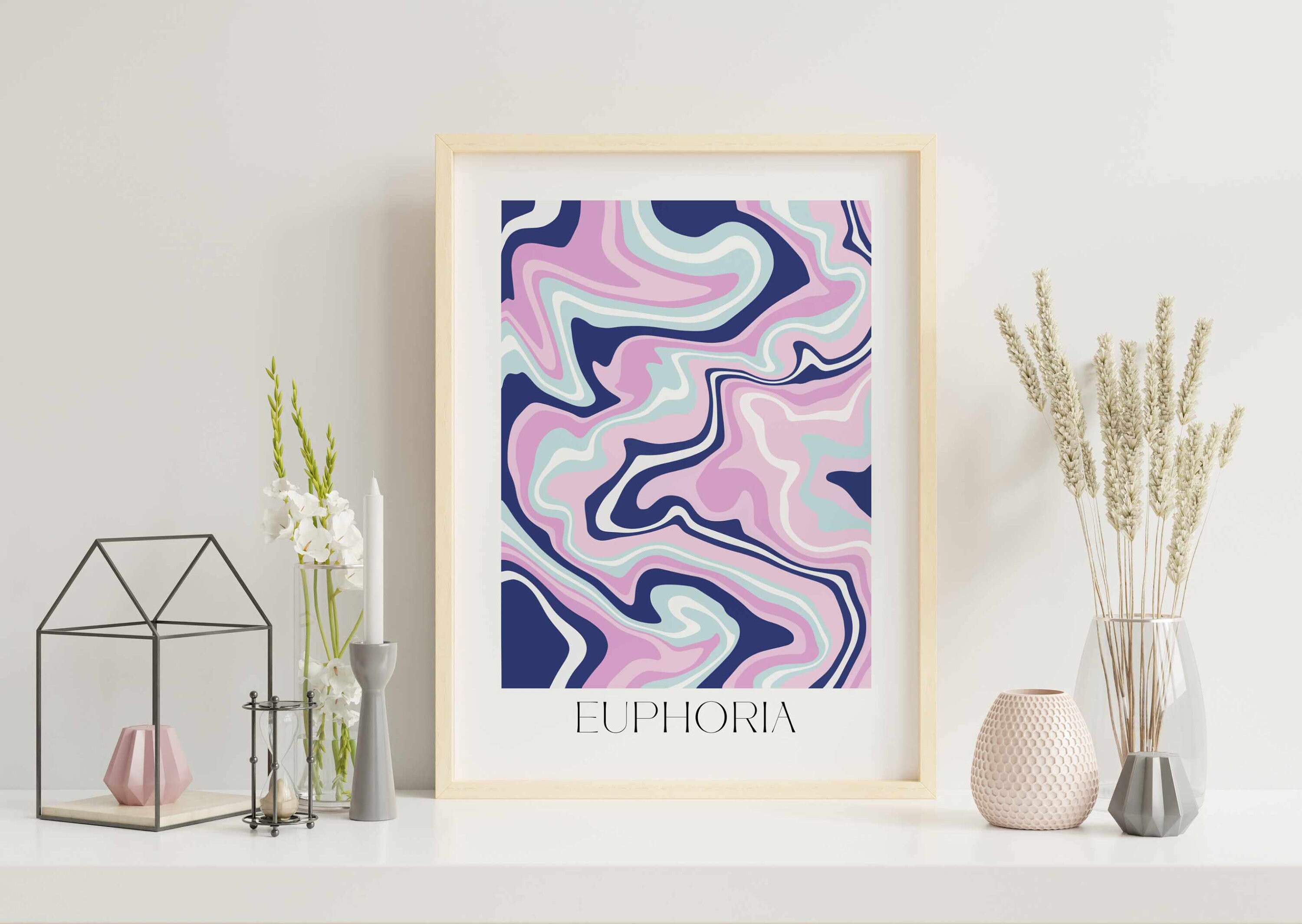 Euphoria Print, Colorful Wall Art, Retro Gradient Poster, Psychedelic ...