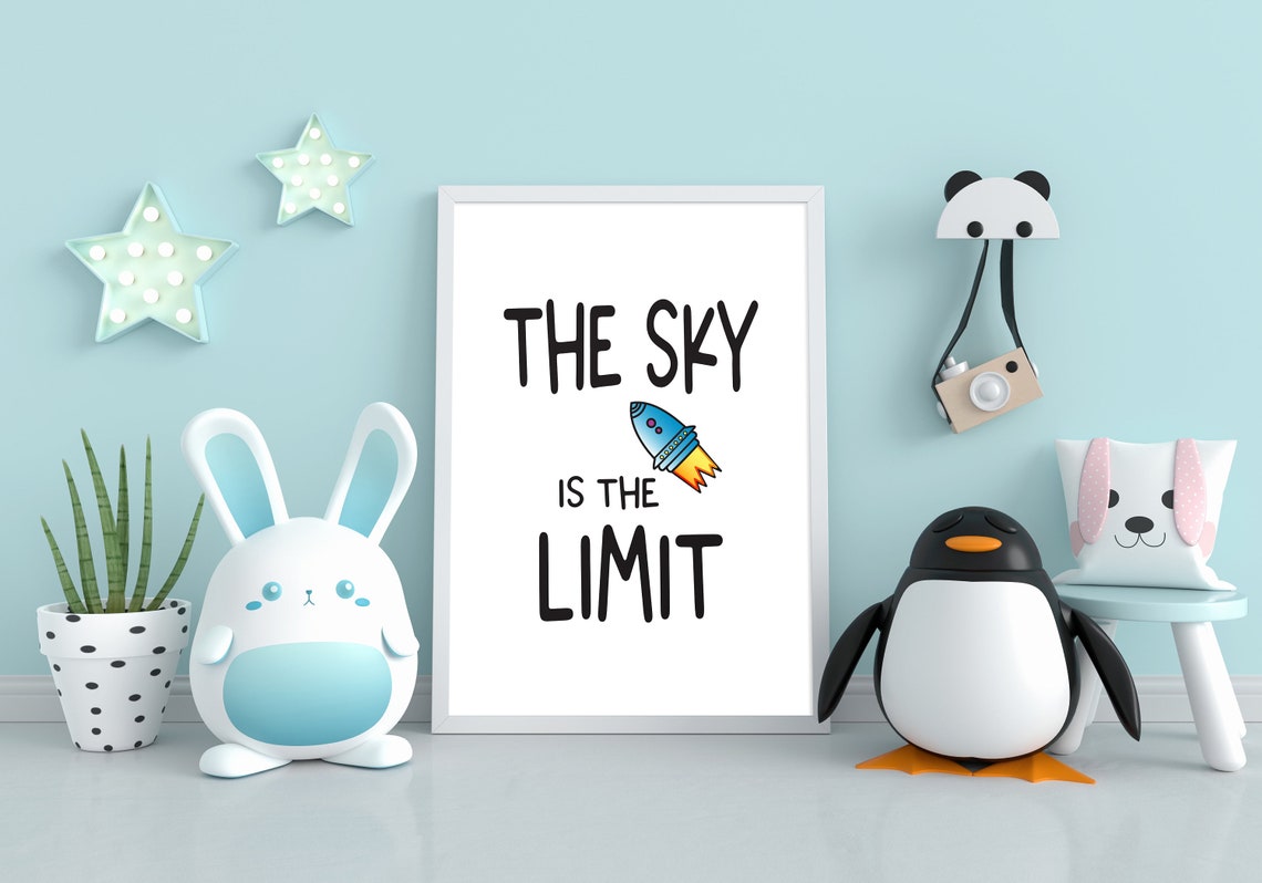 The Sky is the Limit Printable, Nursery Printable, Playroom Decor ...