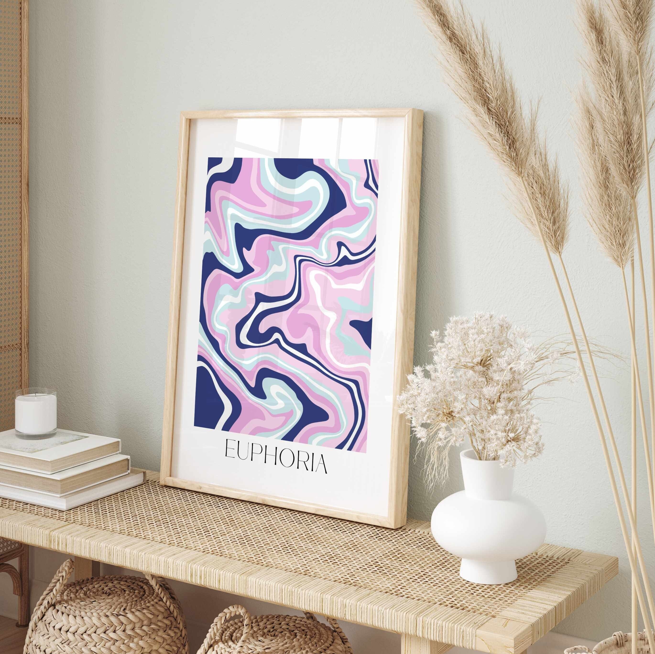 Euphoria Print, Colorful Wall Art, Retro Gradient Poster, Psychedelic ...