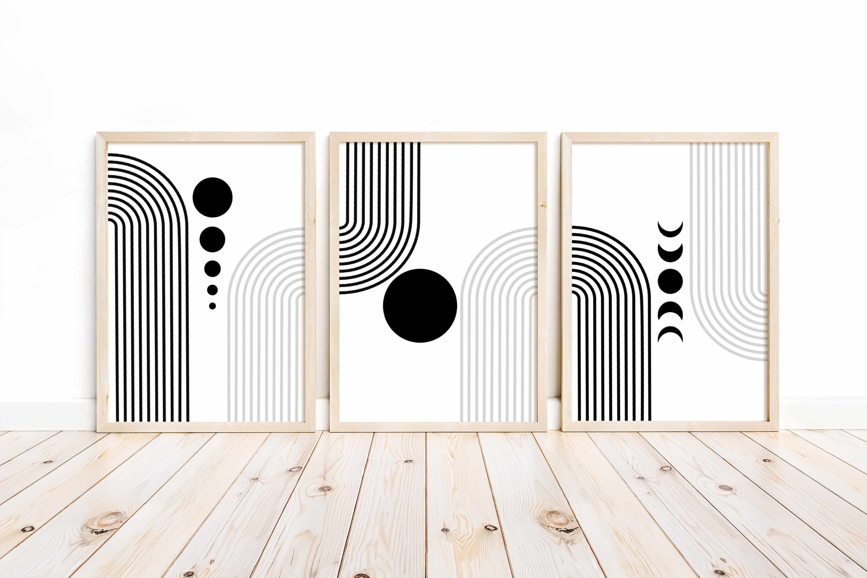 Geometric Rainbow Arch Printable Art,modern Minimalist Decor, Black and ...