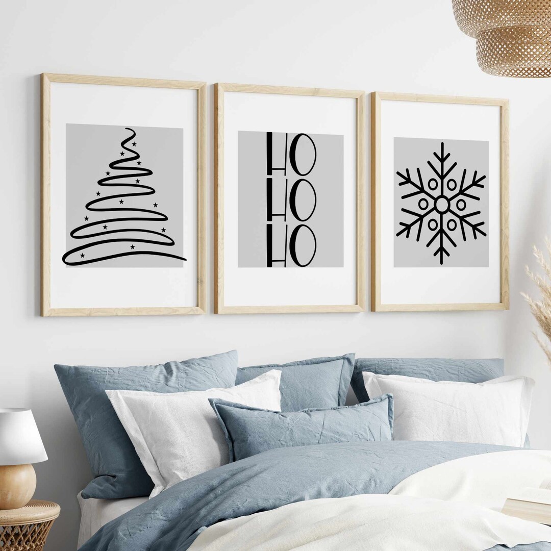 Set of 3 Christmas Wall Art, Christmas Printable ,xmas Printable Home ...