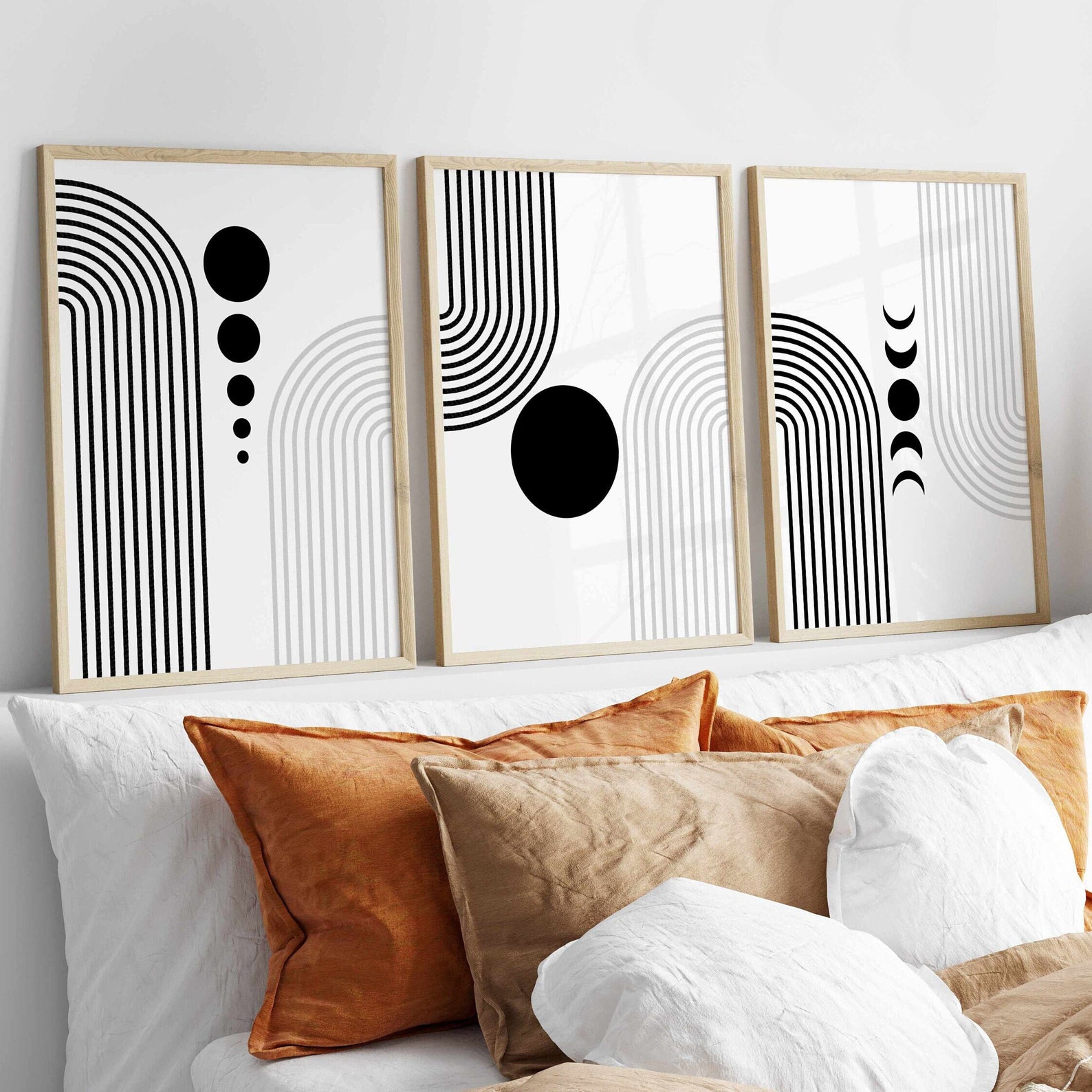 Geometric Rainbow Arch Printable Art,modern Minimalist Decor, Black and ...