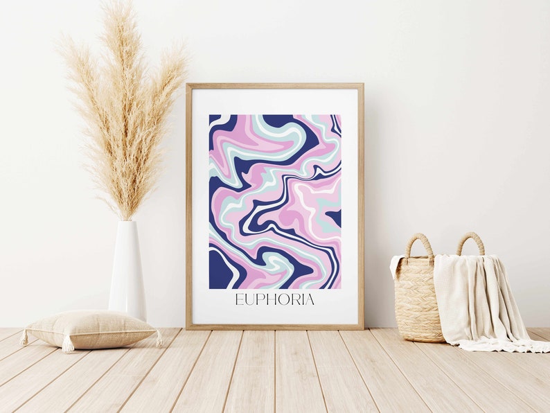 Euphoria Print, Colorful Wall Art, Retro Gradient Poster, Psychedelic ...