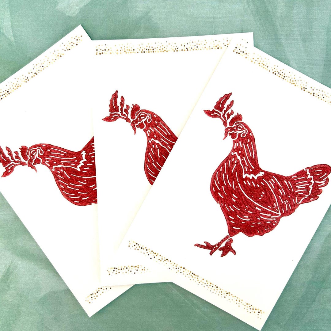 Holiday Hen Postcards: Set of 3 - Etsy