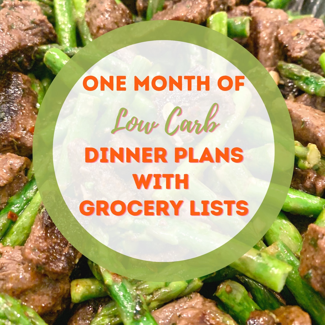 One Month of Low Carb Dinner Recipes With Grocery Lists; Meal Plans - Etsy