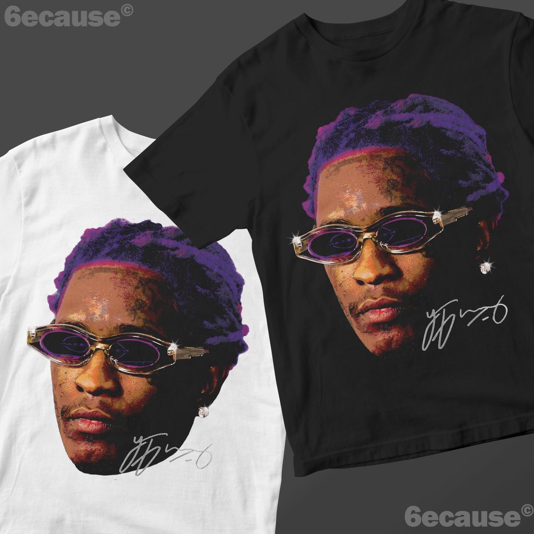 Young Thug Face Shirt Purple - Young Thug Inspired Vintage Premium ...