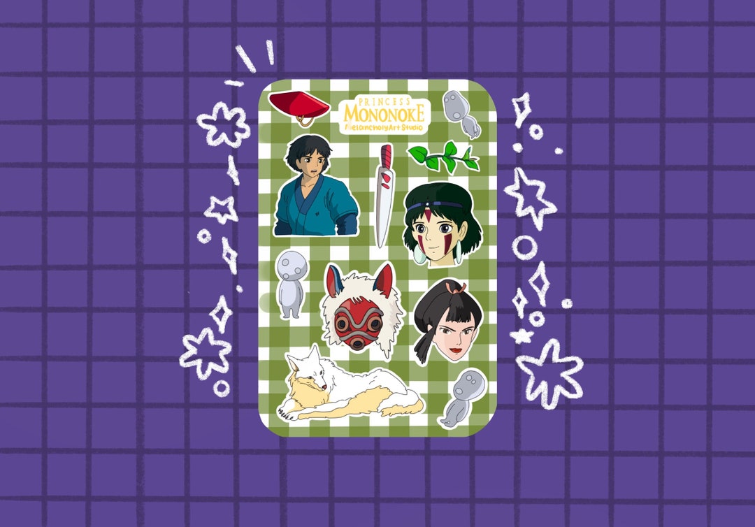 Princess Mononoke Sticker Sheet Studio Ghibli Anime - Etsy New Zealand