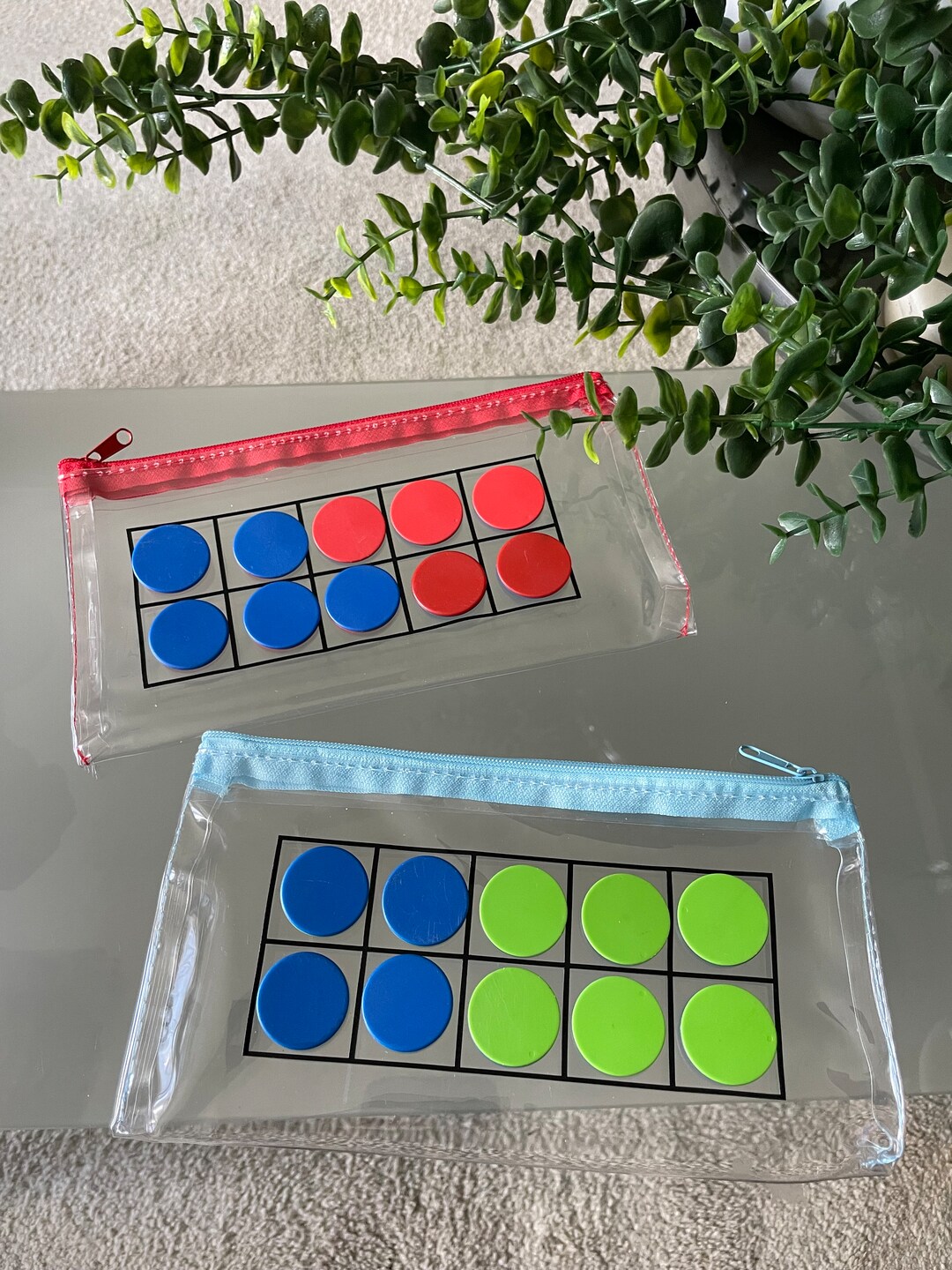 10 Frame Bag, Ten Frame Bag, 10 Frame Clear Wallet, Pencil Case, Maths ...