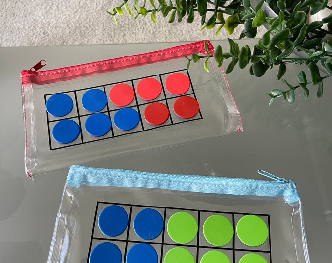 10 Frame Bag, Ten Frame Bag, 10 Frame Clear Wallet, Pencil Case, Maths ...