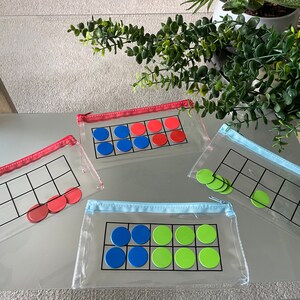 10 Frame Bag, Ten Frame Bag, 10 Frame Clear Wallet, Pencil Case, Maths ...