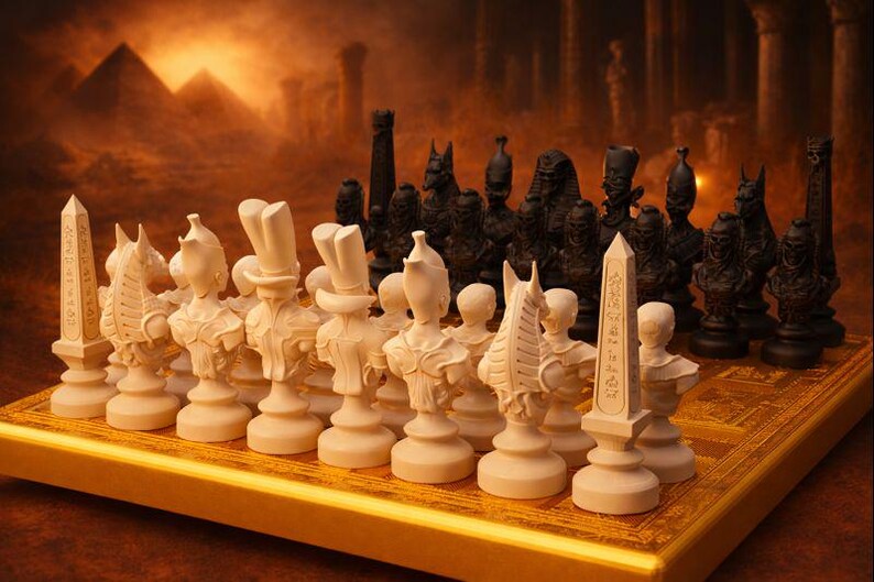 Egypt Vs Undead Chess Set STL – 3D Printable Fantasy Board Game ...