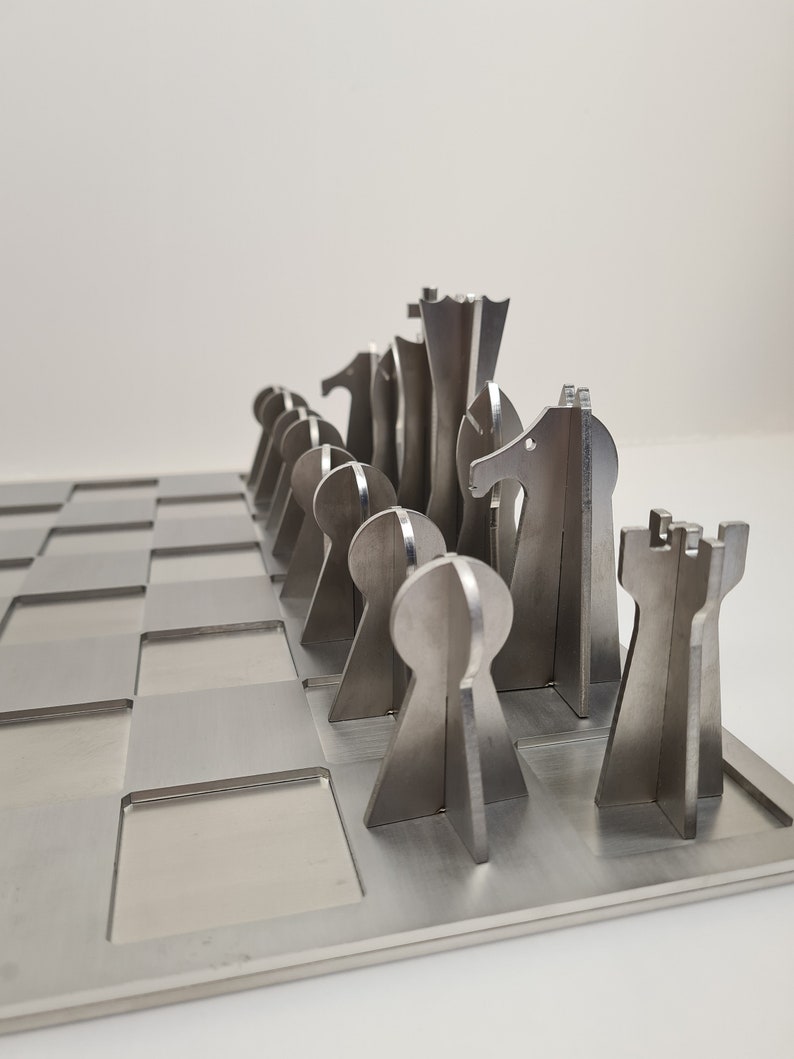 Handmade Stainless Steel Chess Set Pieces Chalk Furniture & | Etsy